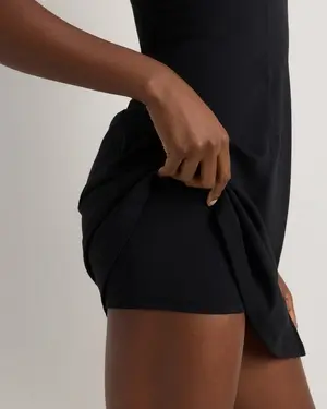Quince Power-up Square Neck Dress - Black