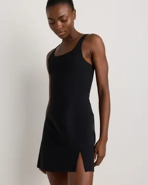 Quince Power-up Square Neck Dress - Black