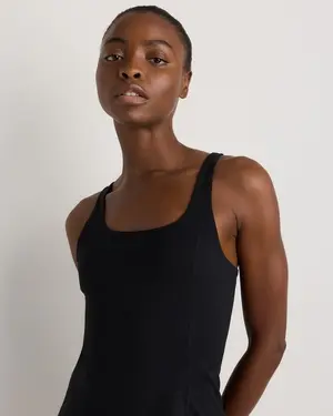 Quince Power-up Square Neck Dress - Black