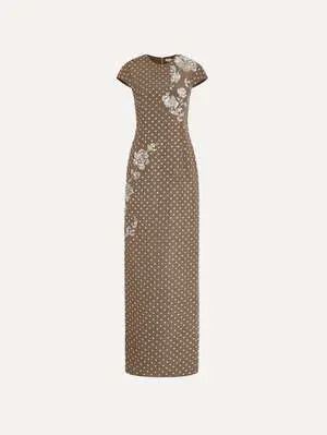 Oscar De La Renta Short Sleeve Evening Dresses
