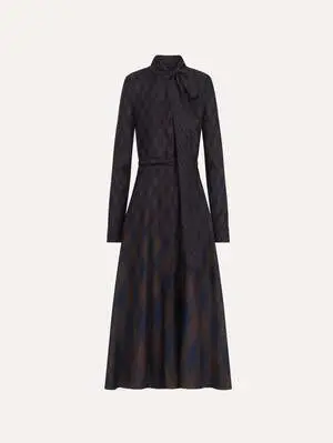 Oscar De La Renta Tie Neck Day Dresses