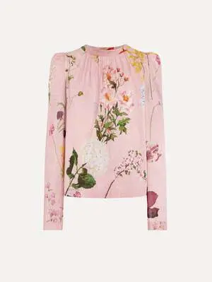 Oscar De La Renta Floral Blouse With Tie Detail - Multi