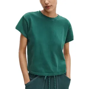 Rag & Bone Kelly Washed Boxy Cotton T-shirt - Forest