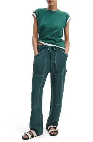 Rag & Bone Kelly Washed Boxy Cotton T-shirt - Forest