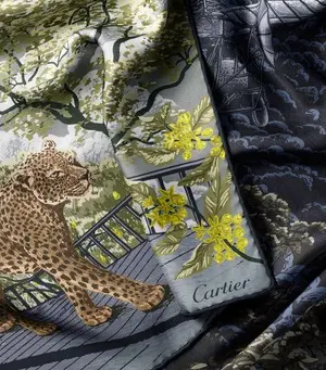 Cartier Santos Aéronaute Double-sided Scarf
