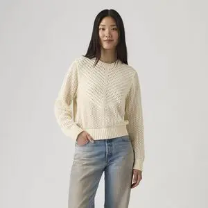 LEVI'S Gaelle Long-sleeve Crochet Pullover Sweater - Pristine