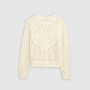 LEVI'S Gaelle Long-sleeve Crochet Pullover Sweater - Pristine