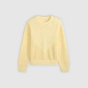 LEVI'S Gaelle Long-sleeve Crochet Pullover Sweater - French Vanilla