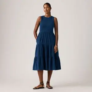 LEVI'S Cely Smocked Midi Dress - Chill Lagoon