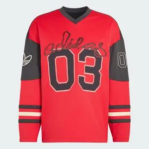 Adidas Originals Hockey Long Sleeve Jersey - Pure Ruby