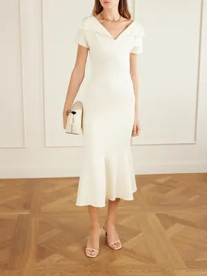 FFORME Zaria Draped Knitted Cotton-blend Midi Dress