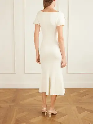 FFORME Zaria Draped Knitted Cotton-blend Midi Dress