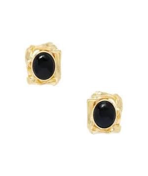 Completedworks Gold-plated And Resin Earrings - Black