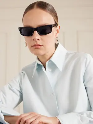JACQUES MARIE MAGE Initials Rectangular-frame Sunglasses - Blue