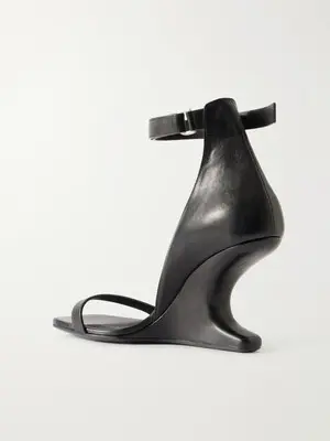 Rick Owens Cantilever Leather Wedge Sandals