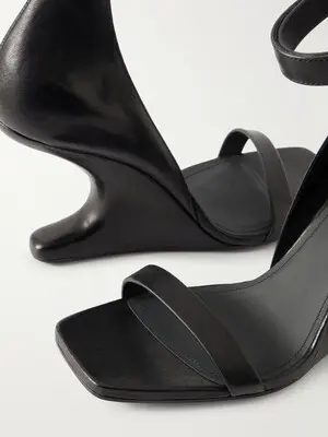 Rick Owens Cantilever Leather Wedge Sandals