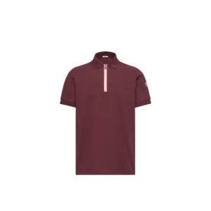 Moncler Tricolour-trimmed Cotton Polo Shirt - Red