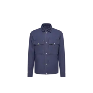 Moncler Watagua Cotton & Linen Blend Shirt Jacket - Blue