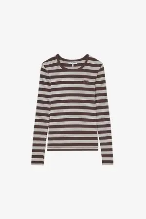 GANNI Long-Sleeve Top Brown