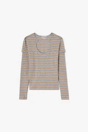 GANNI Long-sleeve Top - Grey