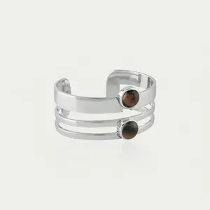 SOPHIE BLAKE Alice Tigers Eye Cuff - Silver