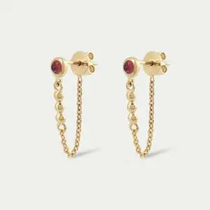SOPHIE BLAKE Sabrina Chain Huggies With Tourmaline
