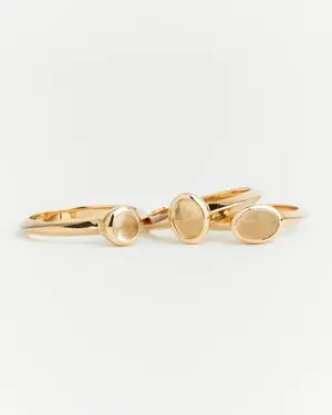 SOPHIE BLAKE Trinity Ring With Lemon Quartz - Gold