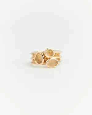 SOPHIE BLAKE Trinity Ring With Lemon Quartz - Gold