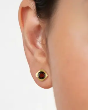 SOPHIE BLAKE Deco Stud Earrings With Garnet