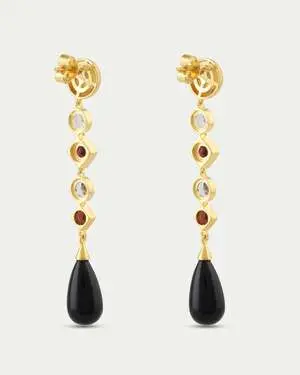SOPHIE BLAKE Carmen Deco Drops Garnet & White Topaz Earrings