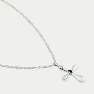 SOPHIE BLAKE Helen Cross White Gold Blue Topaz Pendant - Whitegold