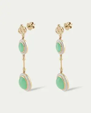 SOPHIE BLAKE Neda Green Chrysopase Earrings - 14kyellowgold