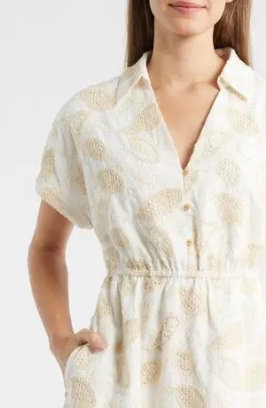 Sam Edelman Embroidered Cotton Shirt Dress