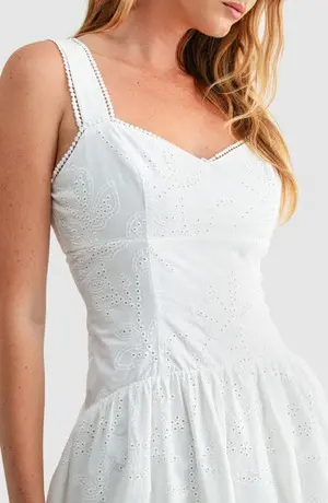QUINCY MAE Cotton Eyelet Midi Dress