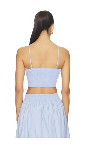 Susana Monaco Poplin Smocking Back String Top - Frosty