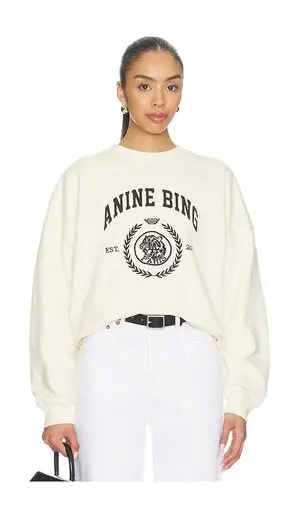 ANINE BING Miles Collegiate Sweatshirt - Cream