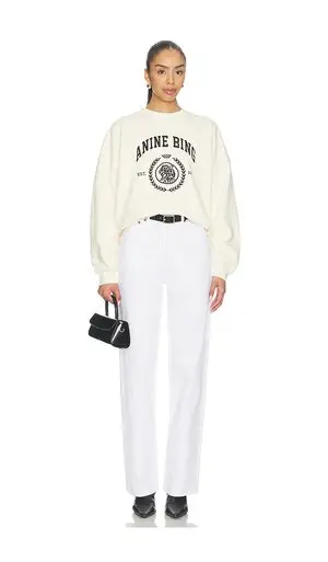 ANINE BING Miles Collegiate Sweatshirt - Cream