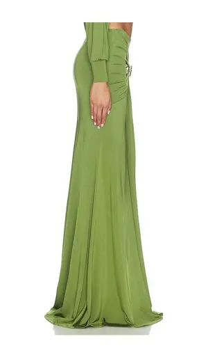 PatBO Intensity Jersey Maxi Skirt - Green