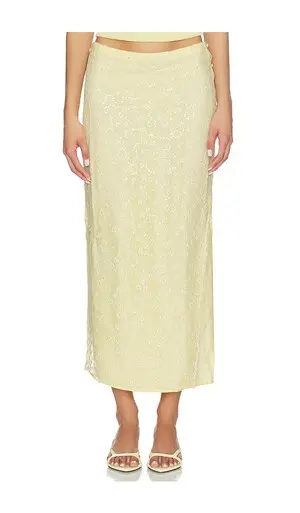 BUBISH Hazel Sequin Lace Midi Skirt