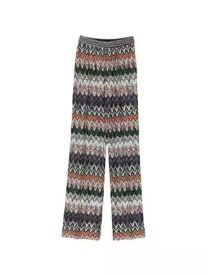 Missoni Wide Leg Raschel Knit Trousers - Green