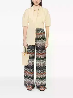 Missoni Wide Leg Raschel Knit Trousers - Green