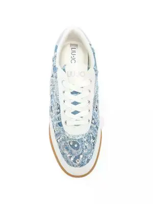 Liu Jo Embellished Denim Lace-up Sneakers - Blue