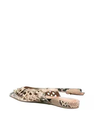 APEPAZZA Snake-pattern Slingback Pumps