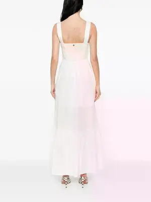 Liu Jo Long Linen-blend Tiered Maxi Dress - White