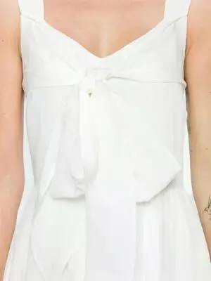 Liu Jo Long Linen-blend Tiered Maxi Dress - White