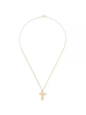 Completedworks Textured T Pendant Necklace - Gold