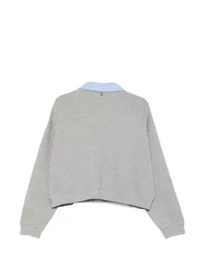 Liu Jo Embellished-collar Cropped Sweatshirt - Grey