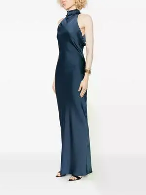 ACTUALEE Halterneck Open-back Maxi Dress