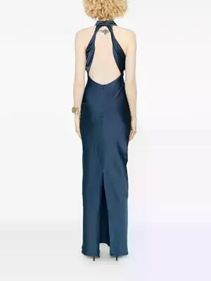 ACTUALEE Halterneck Open-back Maxi Dress