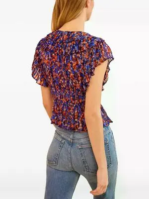 Ulla Johnson Athene Ruffled Silk Top - Blue
